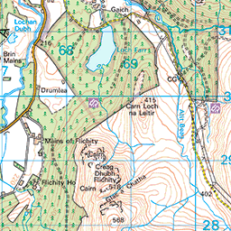 Three Lochs circuit, south Loch Ness - Route Map