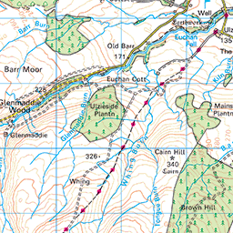 Southern Upland Way 5: Sanquhar to Wanlockhead - Route Map