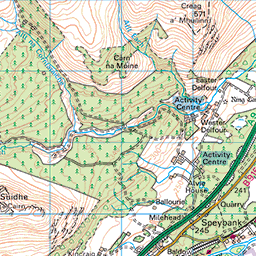 Feshiebridge, Uath Lochans and Loch Insh - Route Map