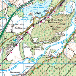 Feshiebridge, Uath Lochans and Loch Insh - Route Map