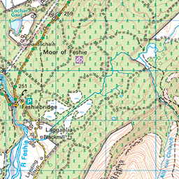 Feshiebridge, Uath Lochans and Loch Insh - Route Map