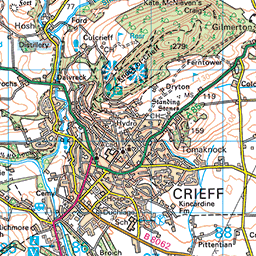 River Earn walk - Crieff to Muthill - Route Map