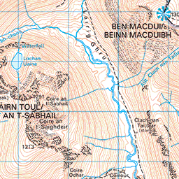 Beinn Bhrotain and Monadh Mòr, from Glen Feshie - Route Map