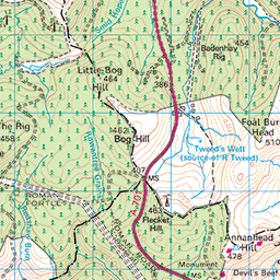 Hart Fell ridges horseshoe, near Moffat - Route Map