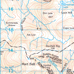 Hart Fell ridges horseshoe, near Moffat - Route Map