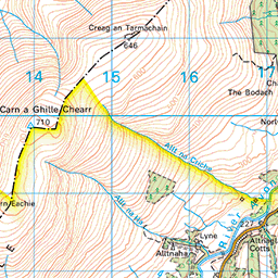 Creagan a' Chaise, Cromdale Hills - Route Map