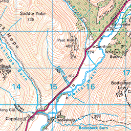 Hart Fell ridges horseshoe, near Moffat - Route Map