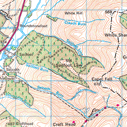 Hart Fell ridges horseshoe, near Moffat - Route Map