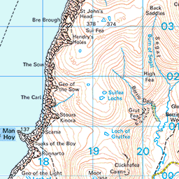 Ward Hill and the Dwarfie Stane, Hoy - Route Map