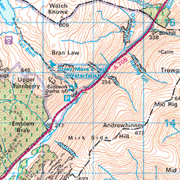 Hart Fell ridges horseshoe, near Moffat - Route Map