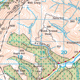 Hart Fell ridges horseshoe, near Moffat - Route Map