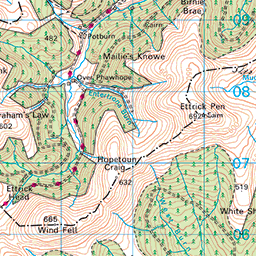 Hart Fell ridges horseshoe, near Moffat - Route Map