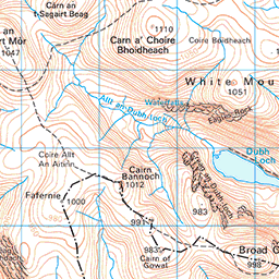 White Mounth Munros, Glen Muick - Route Map