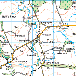 River Esk and Rowanburn Circuit, Canonbie - Route Map