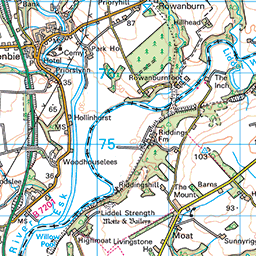 River Esk and Rowanburn Circuit, Canonbie - Route Map