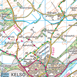 River Teviot and Roxburgh circuit, Kelso - Route Map