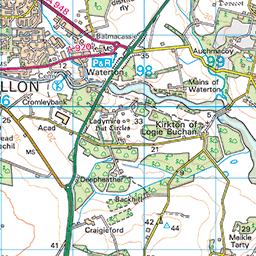 Udny Station to Ellon - Route Map
