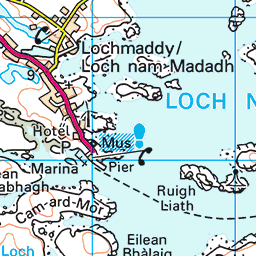 Lochmaddy and the Hut of the Shadows - Route Map