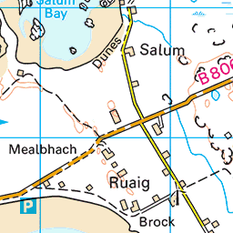 The Ringing Stone and Dun Mòr broch, Tràigh Mhòr - Route Map