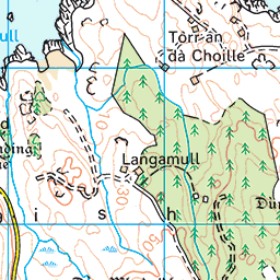 Langamull Beach and Kildavie, near Dervaig - Route Map