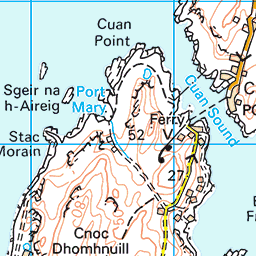 Cuan coast and moor circuit, near Ellenabeich, Isle of Seil - Route Map