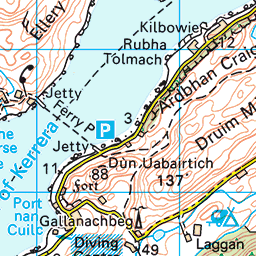 Gylen Castle circuit, Isle of Kerrera - Route Map