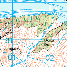 Sgùrr Mhurlagain and Fraoch Bheinn, Loch Arkaig - Route Map