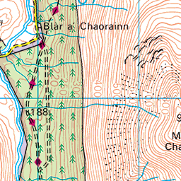 Stob Ban (Mamores) and Mullach nan Coirean - Route Map