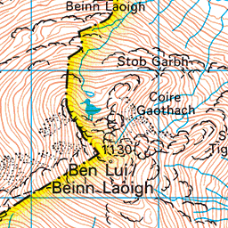 Ben Lui and Beinn a'Chlèibh - Route Map
