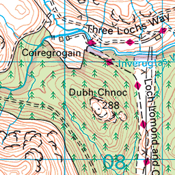 Ben Vane, from Inveruglas - Route Map