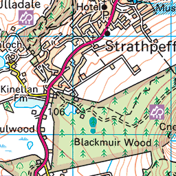 Knockfarrel from Strathpeffer - Route Map