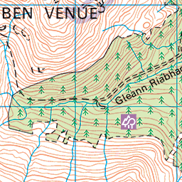 Ben Venue from Loch Achray - Route Map
