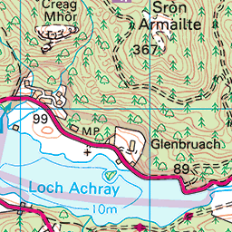 Ben Venue from Loch Achray - Route Map