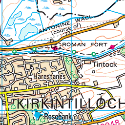 Croy Hill and the Antonine Wall, near Kilsyth - Route Map