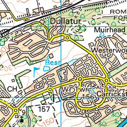 Croy Hill and the Antonine Wall, near Kilsyth - Route Map