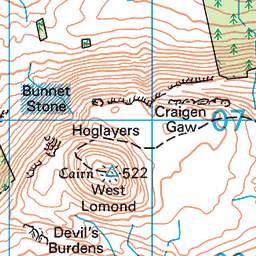 West Lomond via the Bunnet Stane - Route Map