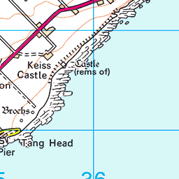 Keiss Castle and Nybster Broch, Nybster - Route Map