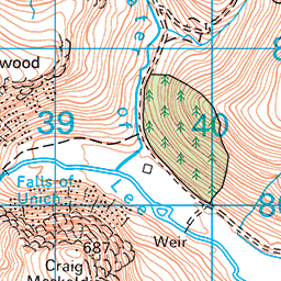 Loch Lee and waterfalls circuit, Glen Esk - Route Map