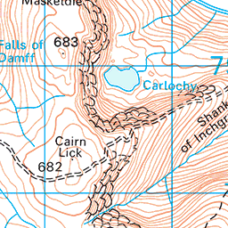 Loch Lee and waterfalls circuit, Glen Esk - Route Map