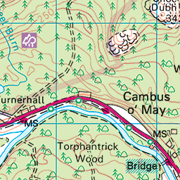 River Dee and Cambus o'May circuit, Ballater - Route Map