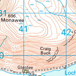 Loch Lee and waterfalls circuit, Glen Esk - Route Map