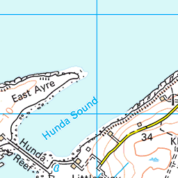 Hunda island from Burray village - Route Map