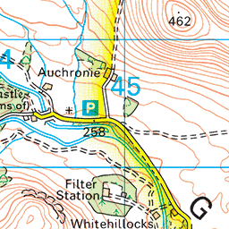Loch Lee and waterfalls circuit, Glen Esk - Route Map