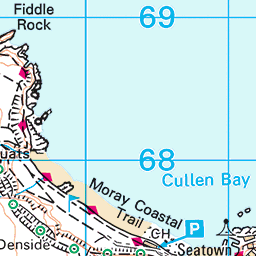 Cullen Bay and Portknockie circuit - Route Map