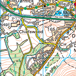 Eildon Hills, from Melrose - Route Map