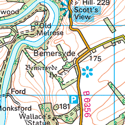 Eildon Hills, from Melrose - Route Map