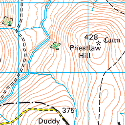 Priestlaw Hill circular from Whiteadder Reservoir - Route Map