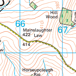 Priestlaw Hill circular from Whiteadder Reservoir - Route Map