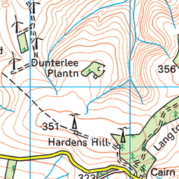 Duns Law, Castle and Hen Poo, Duns - Route Map