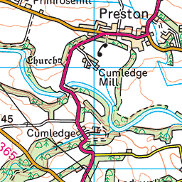 Duns Law, Castle and Hen Poo, Duns - Route Map